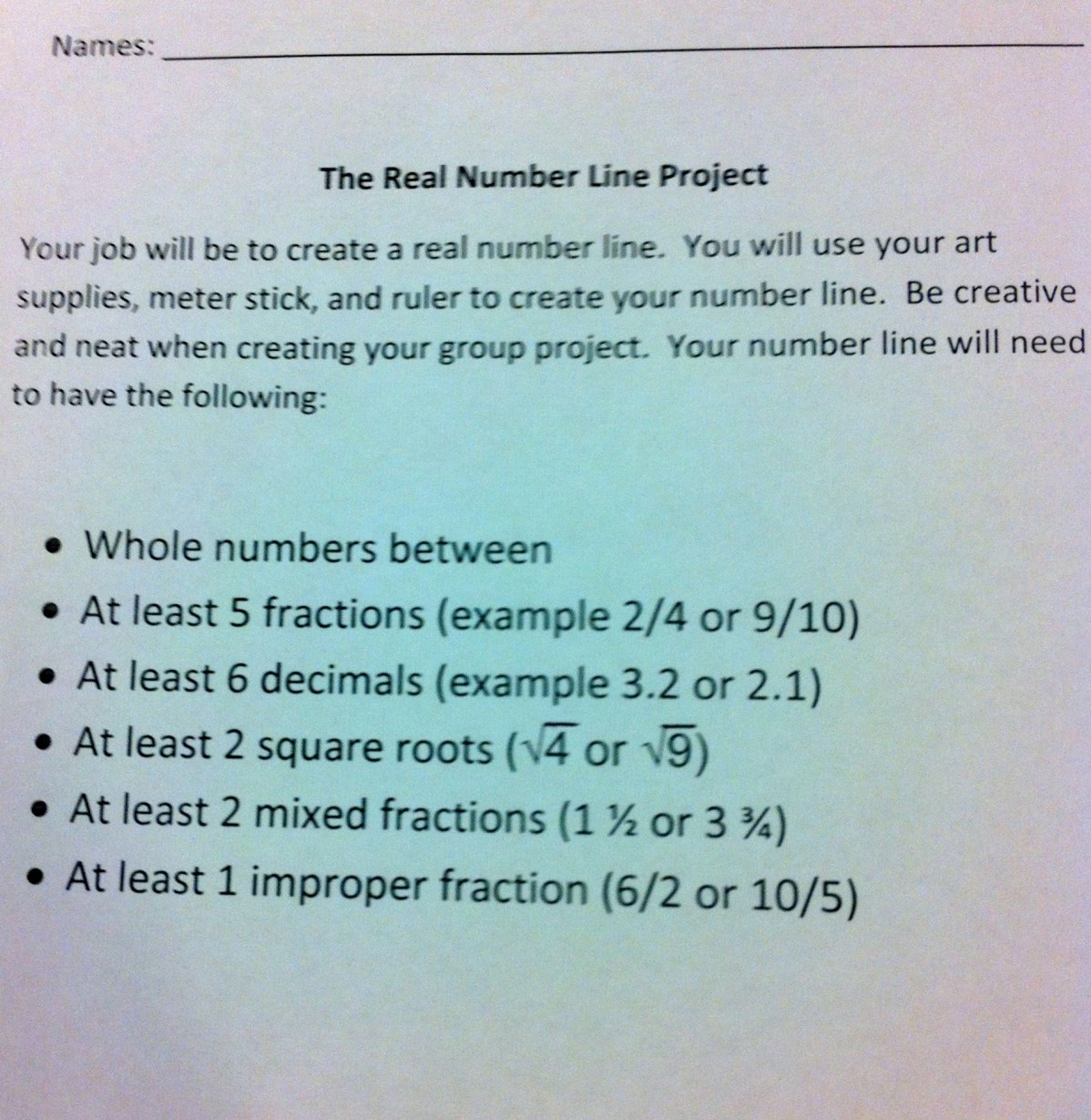The Real Number Line – In Practice – Educational Aspirations