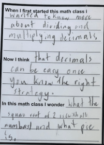 Math Reflections and Sentence Stems – Educational Aspirations