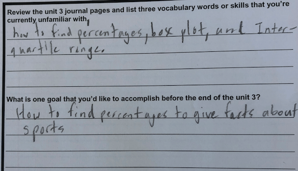 Math Reflections and Sentence Stems – Educational Aspirations